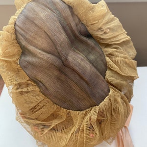 Lovely Antique Adult Size Night Cap With Ribbon Work Silk and Gold ...