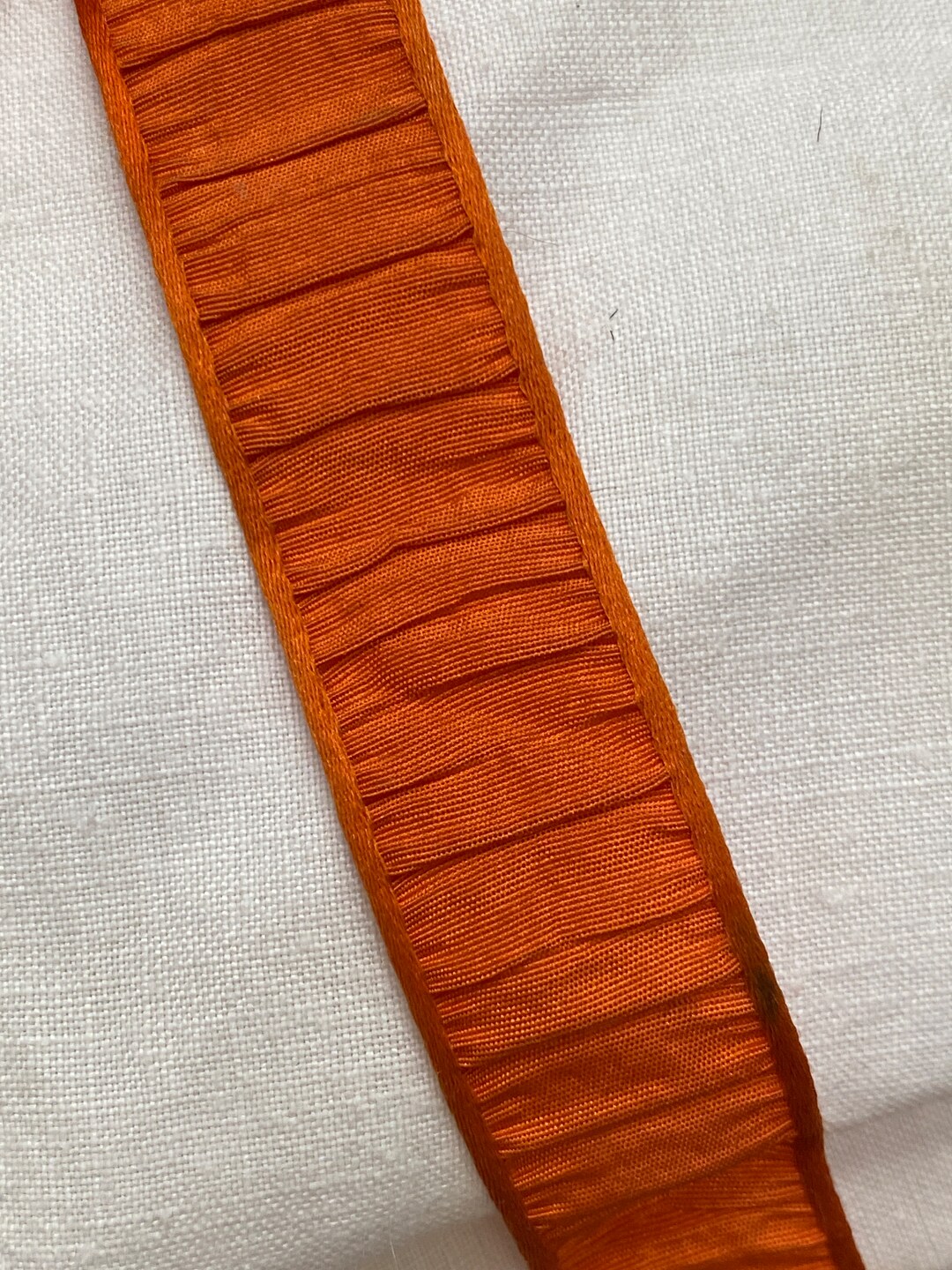 Antique Authentic Ribbon Work Silk Ruching Trim 3/4" Wide X 33 1/2 ...