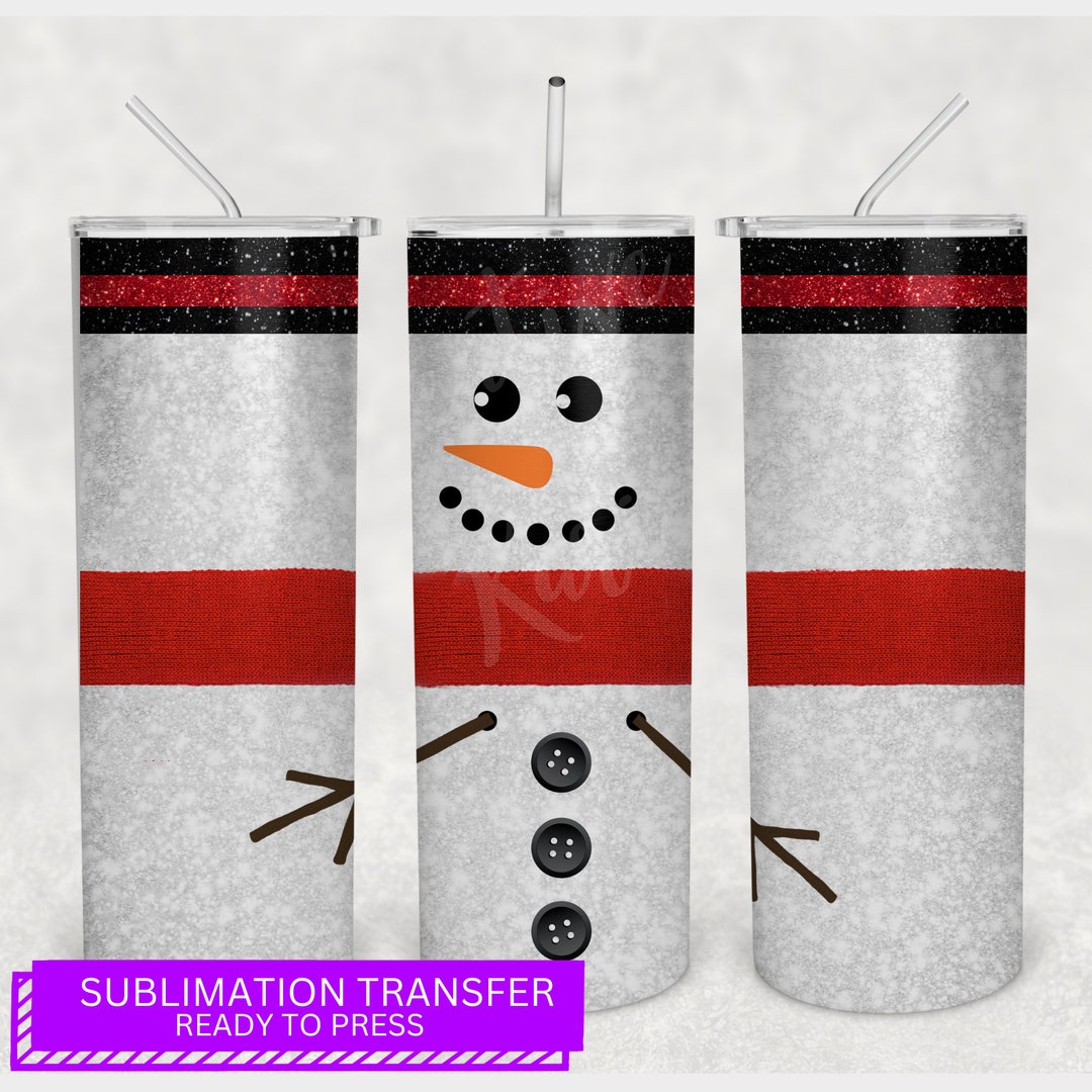 Ready to Press Tumbler Sublimation Transfer, Snowman, 20 Oz Skinny ...