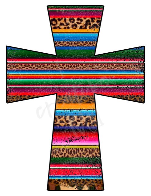 Heat Transfer Designs Ready to Press Cheetah Serape Cross - Etsy