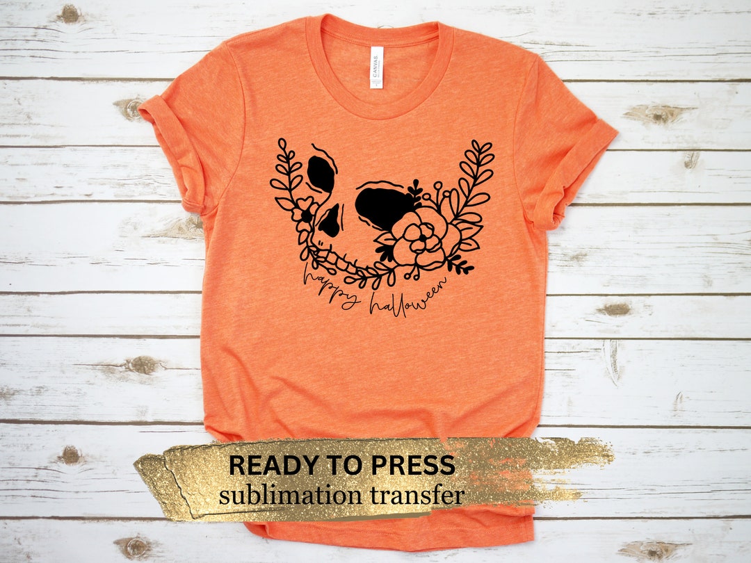 Heat Transfer Designs Ready to Press, Floral Skeleton, Sublimation ...