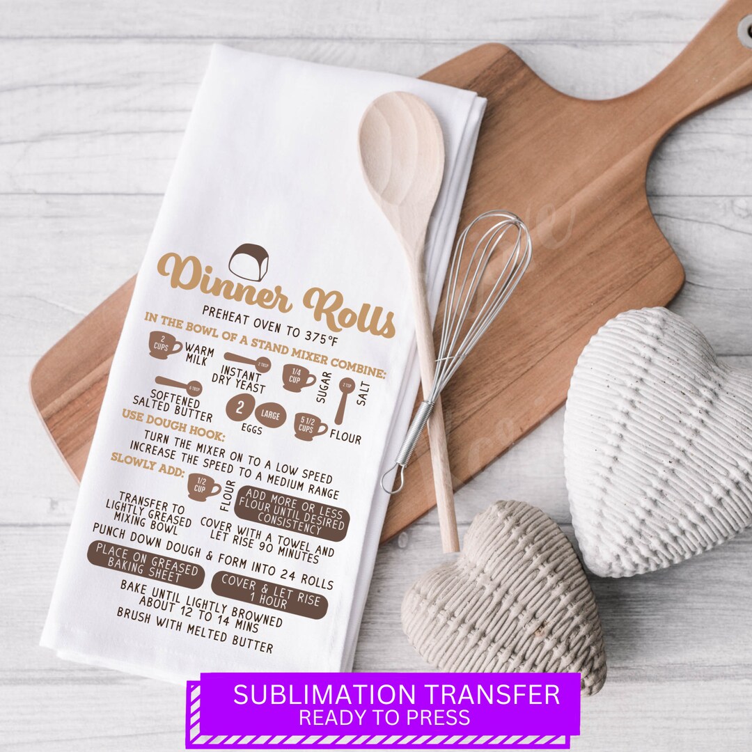 Heat Transfer Designs Ready to Press, Dinner Rolls Recipe Sublimation ...