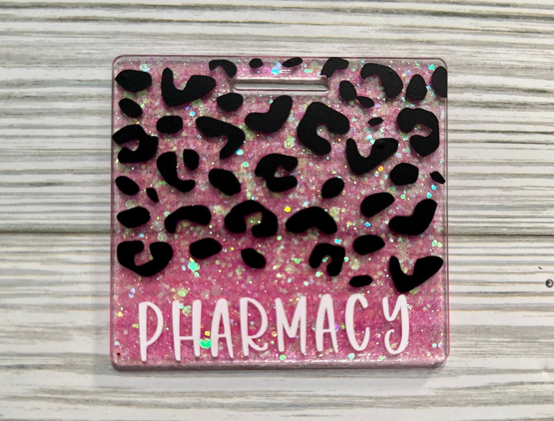 PERSONALIZED Glitter Leopard Print Badge Buddy Custom Badge - Etsy
