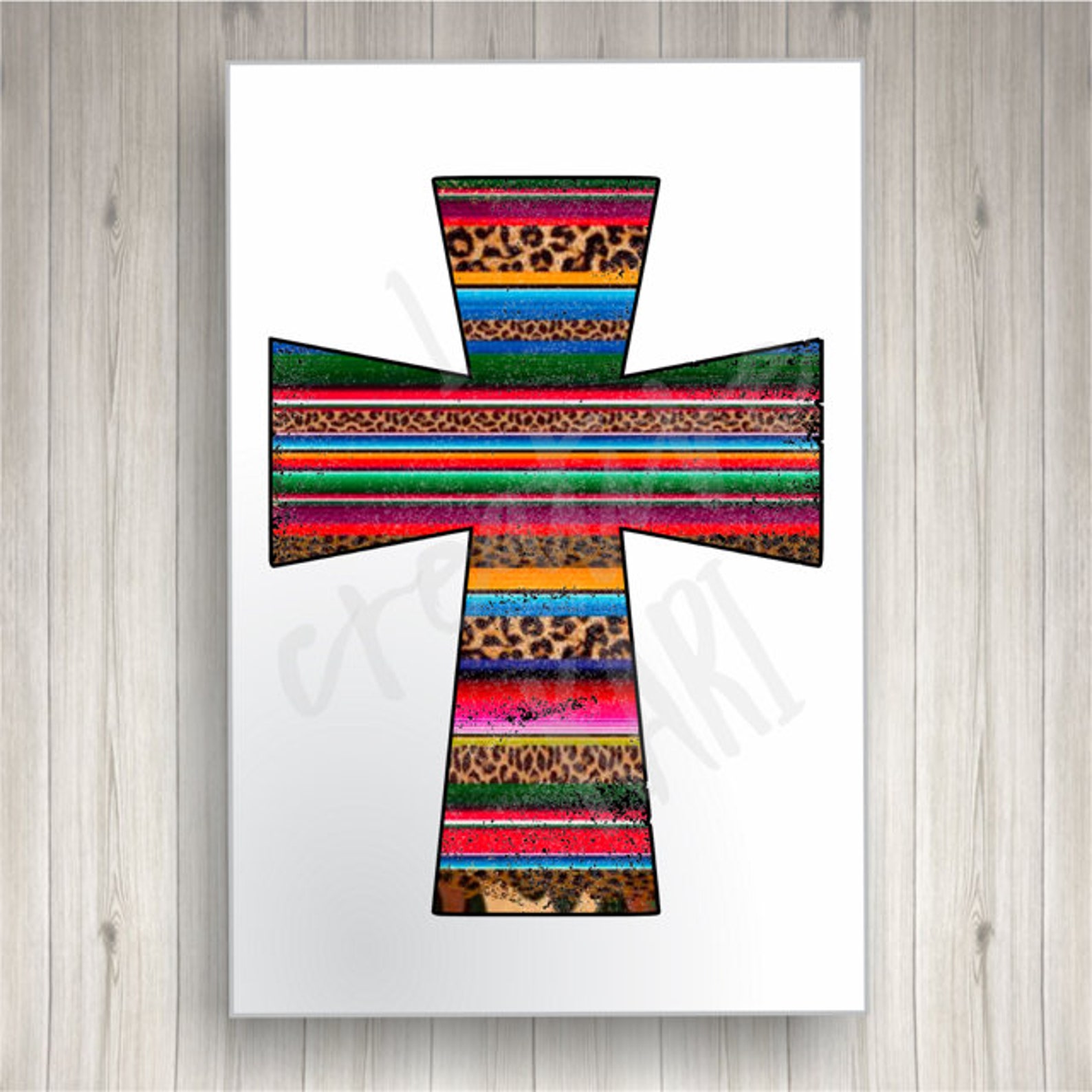 Heat Transfer Designs Ready to Press Cheetah Serape Cross - Etsy