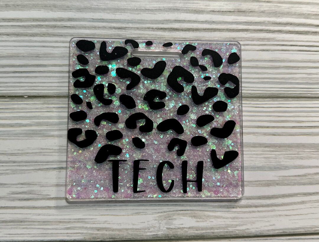 PERSONALIZED Glitter Leopard Print Badge Buddy Custom Badge - Etsy
