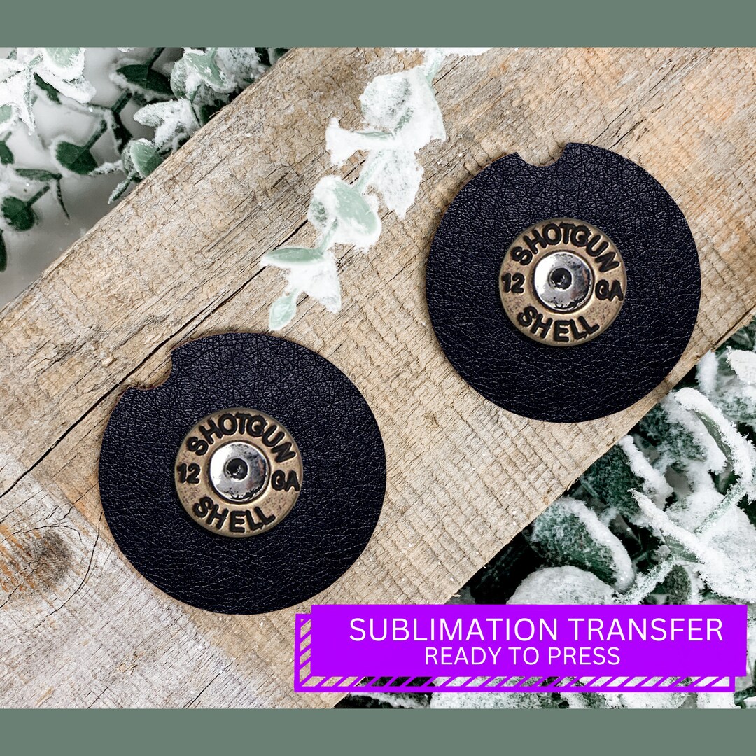 Shotgun Shell Car Coaster Ready to Press Heat Transfer, Set of 6 ...
