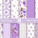 Purple Digital Papers, Watercolor Floral Digital Paper Pack, Rose ...
