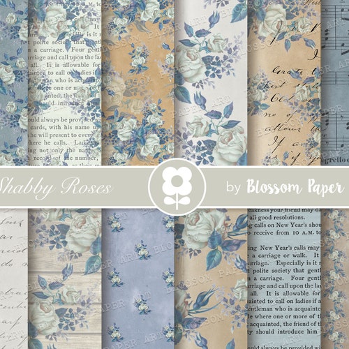 Floral Digital Paper Coral Digital Paper Pack Vintage - Etsy