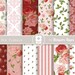 Red Roses Digital Paper Floral Scrapbook Rose Paper Pack - Etsy