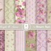 Vintage Digital Paper, Purple Scrapbook Paper, Roses Shabby Chic ...