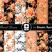 Floral Digital Paper Floral Vintage Digital Paper Pack Black and Peach ...