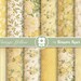 Yellow Digital Paper, Rose Digital Paper Pack, Floral Scrapbooking ...