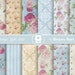 Floral Digital Paper, Vintage Roses Shabby Chic Digital Paper Pack ...