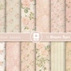 Pink Rose Digital Paper Floral Digital Paper Pack, Pink Wedding Vintage ...