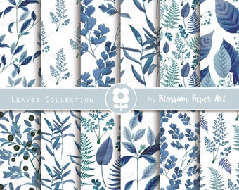Digital Scrapbooking Paper Pack INSTANT DOWNLOAD Country Blue - Etsy