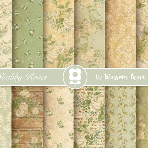 Yellow Digital Paper Floral Gold Digital Paper Pack Floral | Etsy