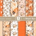 Floral Digital Paper Orange Scrapbook Papers Autumn Papers - Etsy