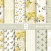 Pink and Grey Floral Digital Paper, Garden Shabby Chic Digital Paper ...
