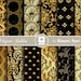 Gold Digital Paper, Gold and Black Scrapbook Paper, Digital Download ...