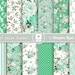 Mint Green Floral Digital Paper Pack: Rose Scrapbooking Papers (digital ...