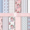Light Blue Digital Paper, Floral Digital Paper Pack, Wedding Vintage ...