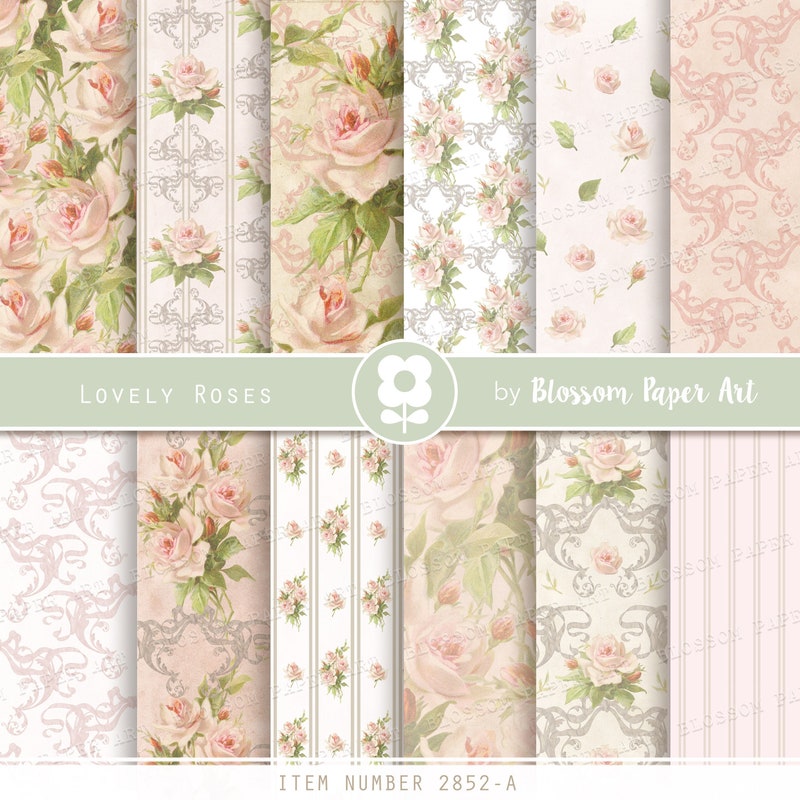 Vintage Rose Paper - Etsy