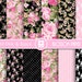 Light Pink Floral Digital Paper Pink and Black Digital Paper - Etsy