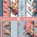 Rose Digital Paper, Pink Blue Floral Digital Paper Pack, Pink Roses ...
