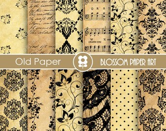 Blue Digital Paper Vintage Digital Paper in Blue Collage | Etsy