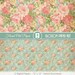 Teal Floral Digital Paper Floral Digital Paper Pack Vintage | Etsy