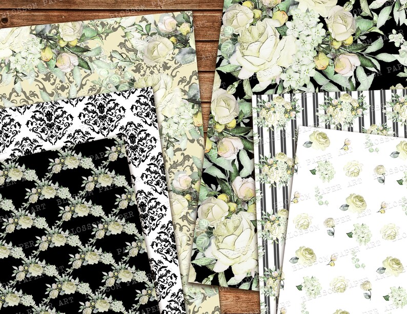 Digital Paper Black & Yellow Digital Paper Scrapbook Paper | Etsy