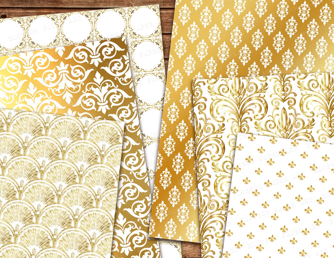 Gold Textures Digital Paper Gold Scrapbook Paper Pack Gold | Etsy