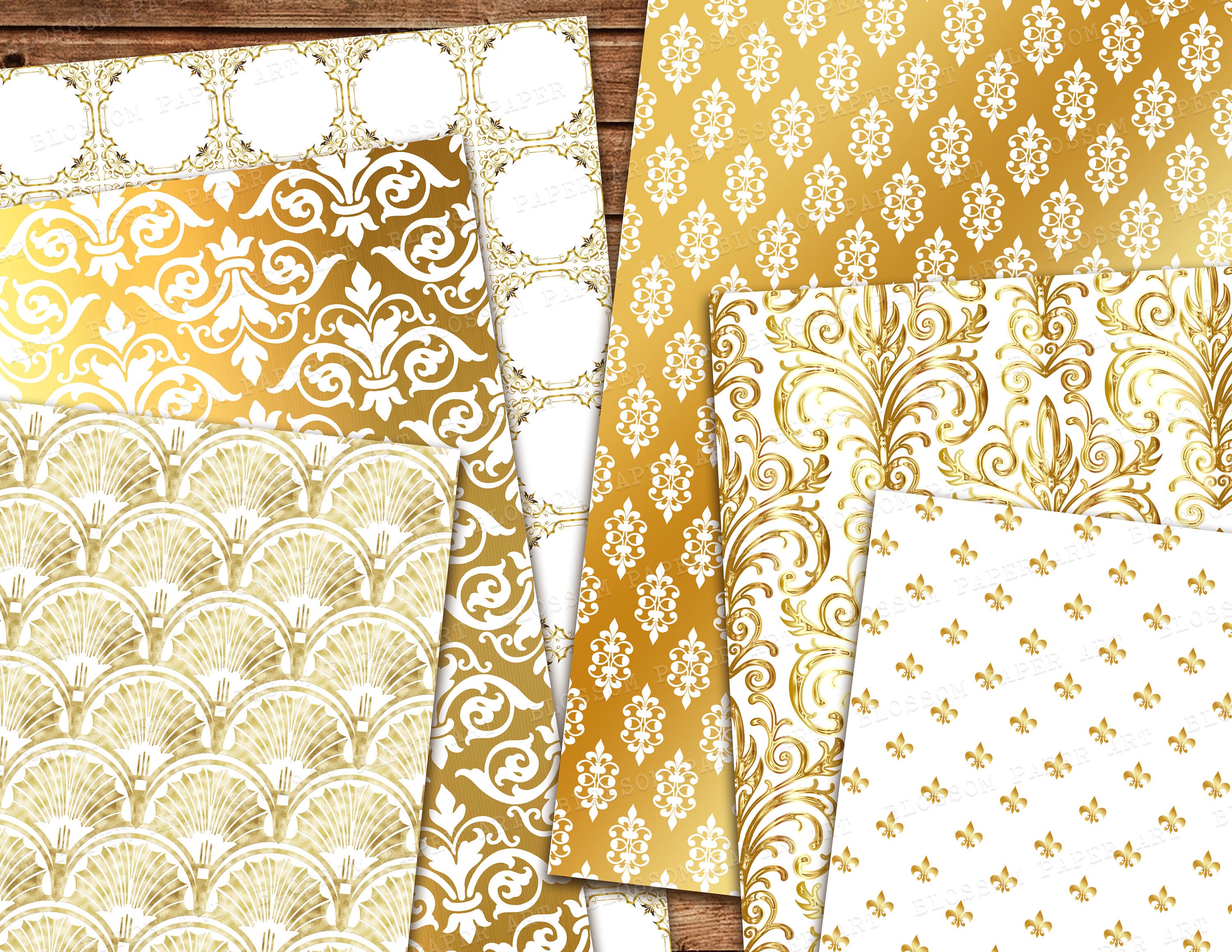 Papeles Floreados Amarillo Flores Papeles digitales para - Etsy España