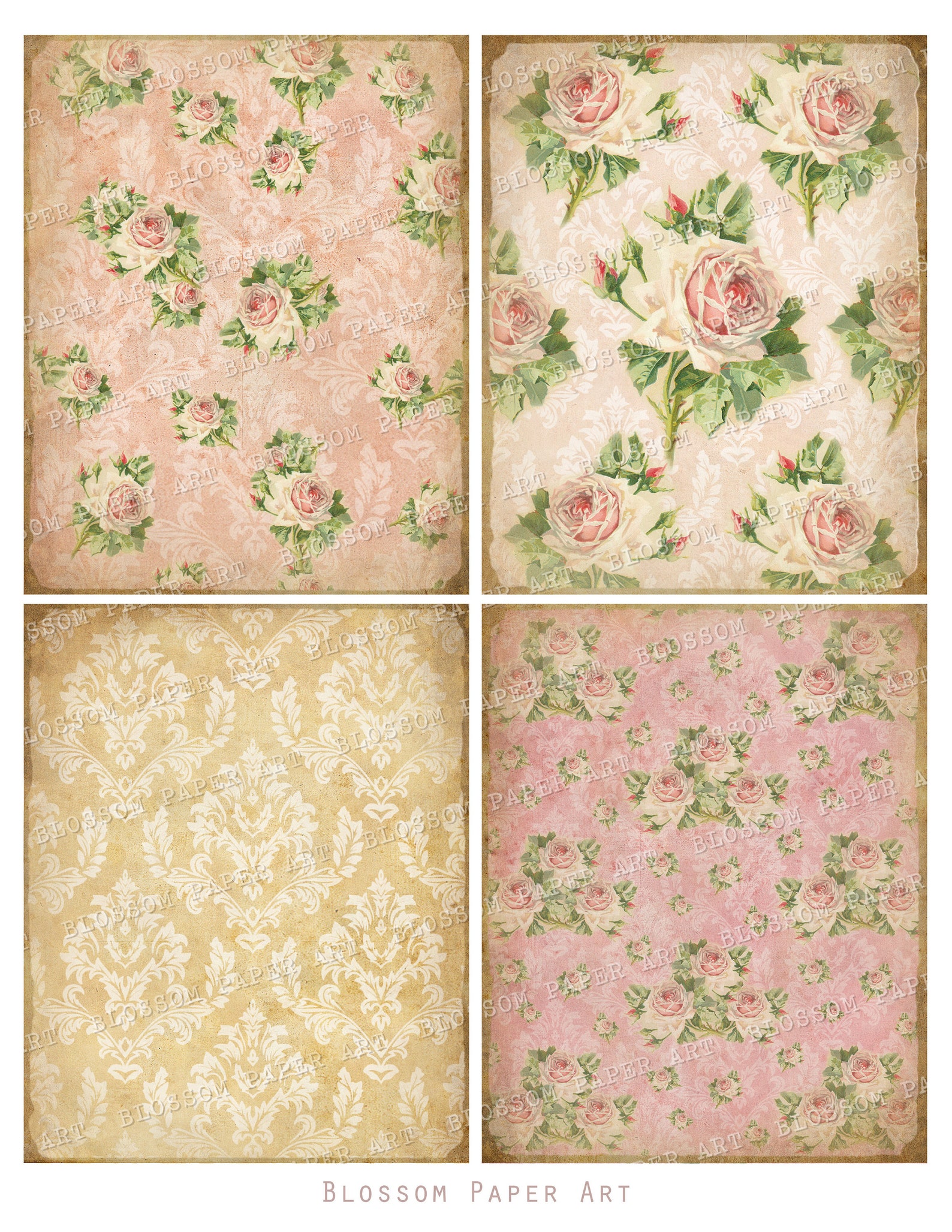 Vintage Digital Papers Collage Sheet Printable Junk Journal - Etsy