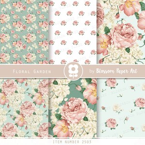 Floral Digital Paper, Rose Digital Paper Scrapbooking, Collage Sheet ...