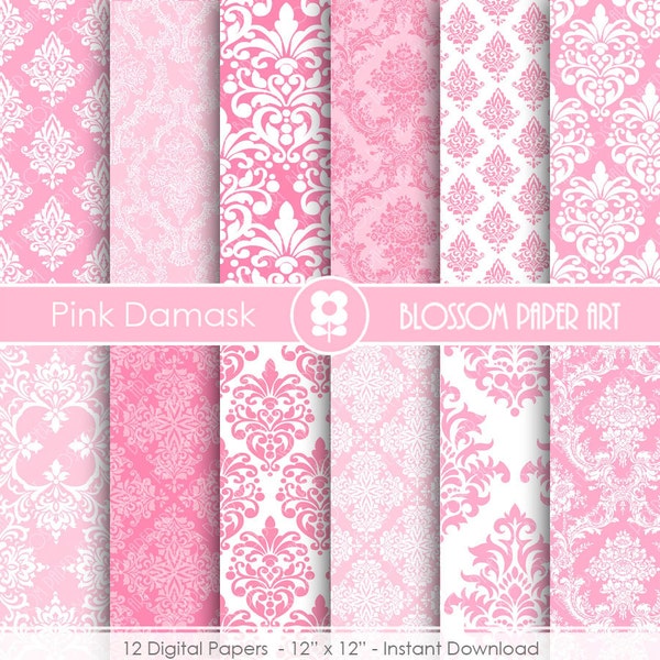 Damask Digital Paper - Etsy