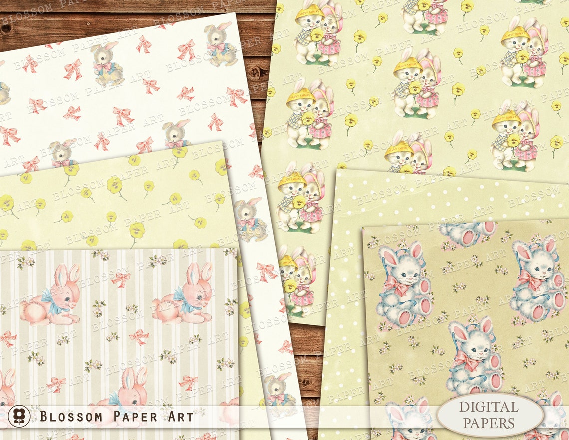 Vintage Baby Digital Paper Nursery Scrapbook Paper Nursery | Etsy