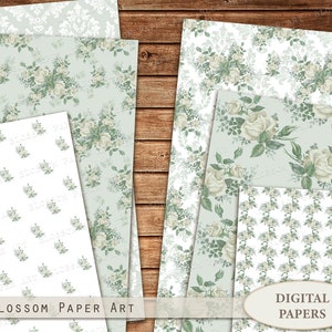 Wedding Floral Digital Paper, Floral Vintage Digital Paper Pack ...