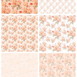 PEACH ROSES Digital Paper, Digital Paper Pack, Wedding, Scrapbooking ...