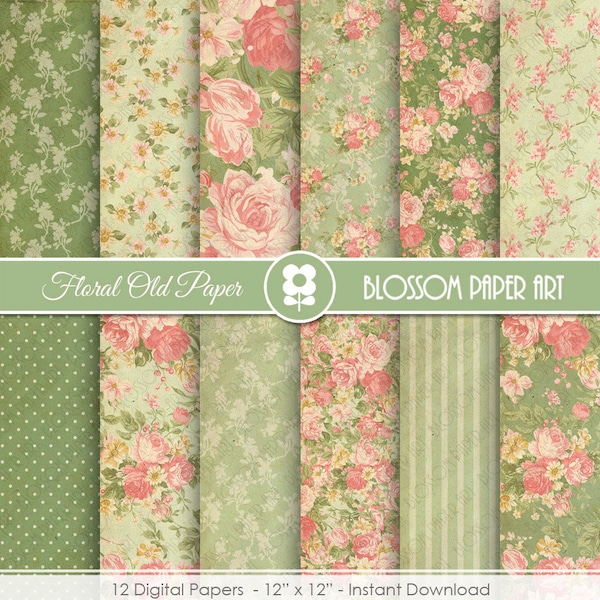 Vintage Floral Paper - Etsy