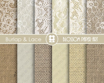Burlap Digital Paper | Etsy