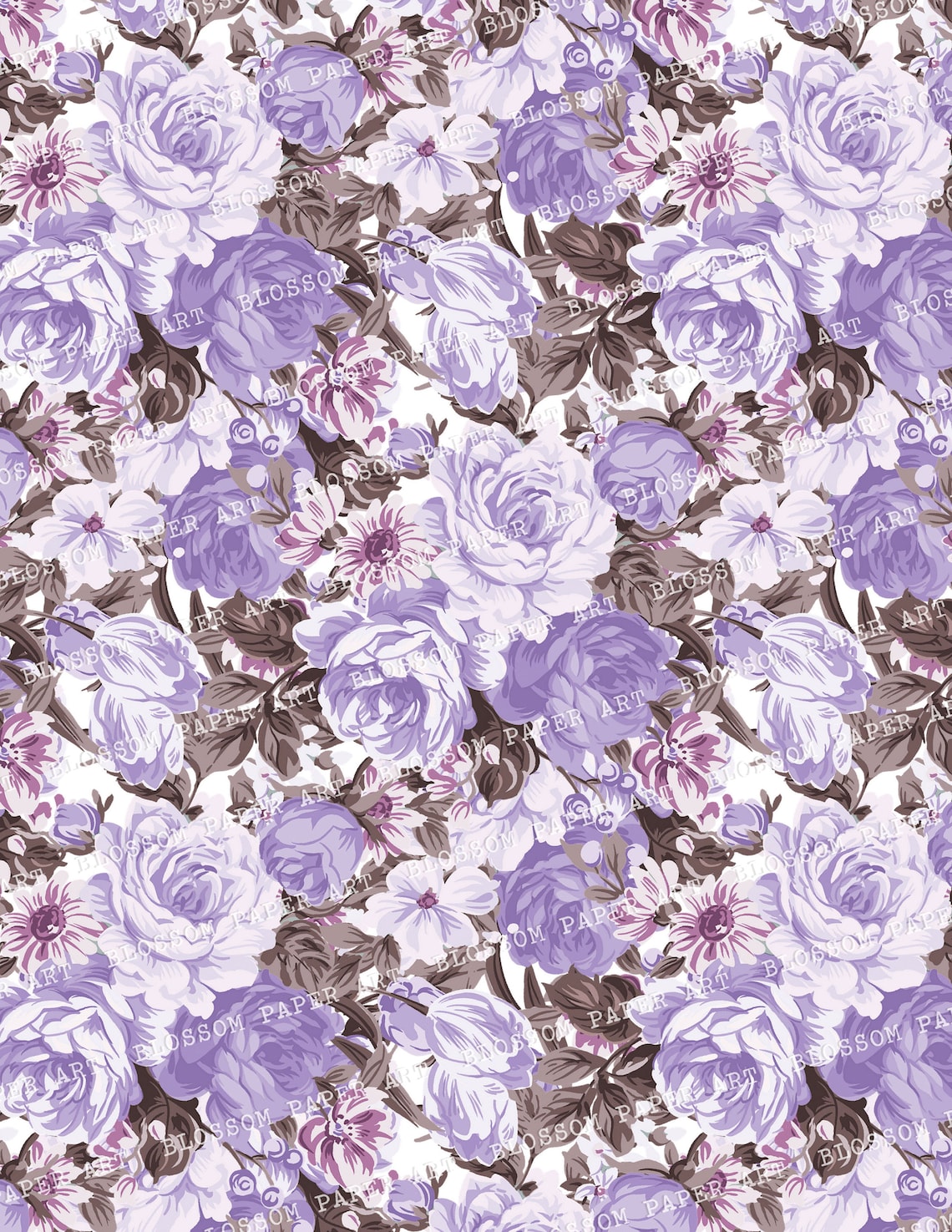 Floral Digital Paper A4 Sheets Printable Rose Scrapbook | Etsy