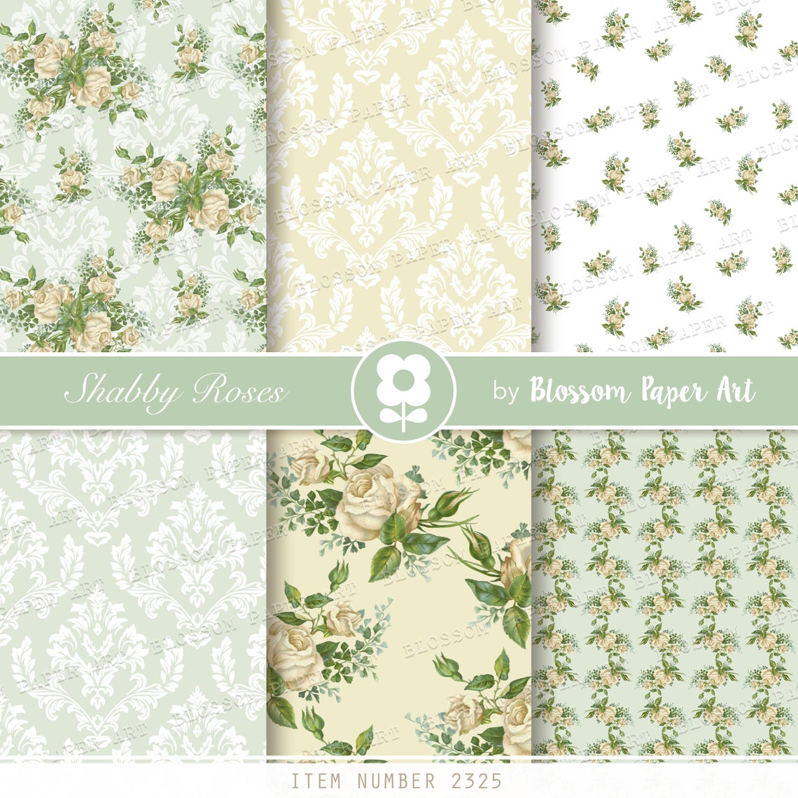 Digital Paper Floral Digital Paper Pack Victorian Roses | Etsy