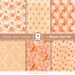 Floral Digital Paper Orange Scrapbook Papers Autumn Papers - Etsy