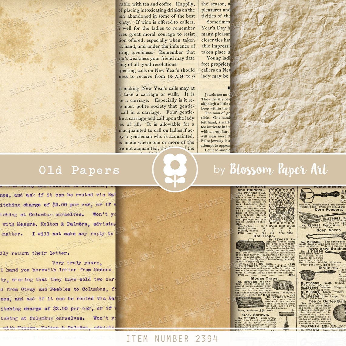 OLD PAPER PRINTABLE Digital Paper Collage Sheet Textures - Etsy
