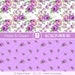 Violet Floral Papers, Rose Digital Paper Pack, Violet Green Digital ...