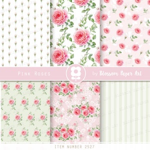Scrapbook Paper, Pink Digital Paper, Floral Collage Sheet, Junk Journal ...