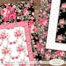 Pink and Black Floral Digital Paper, Scrapbook Paper Pack, Pink Roses ...
