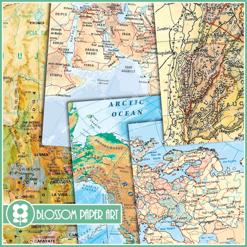 Decoupage World Map - Etsy