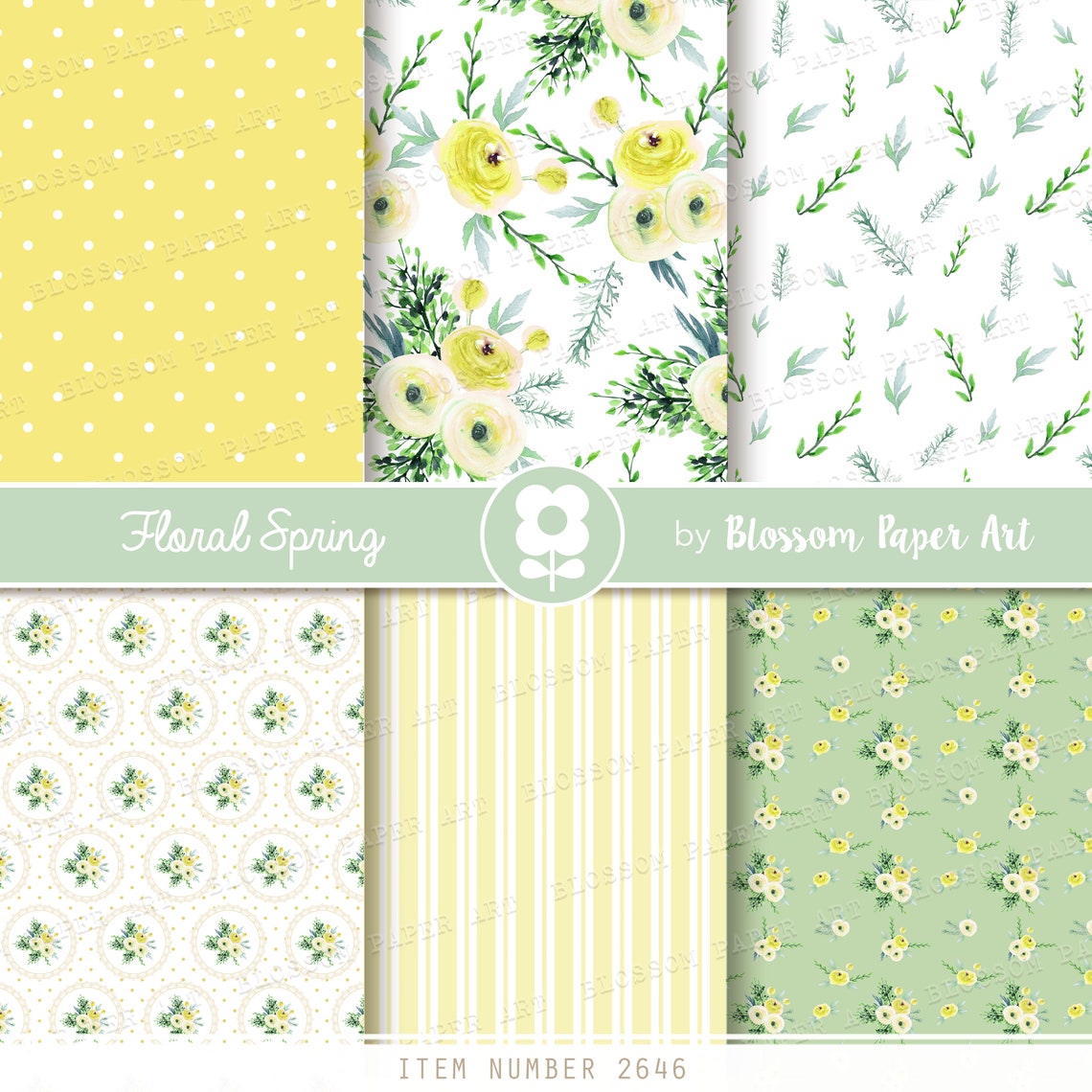 Yellow Scrapbook Paper Lemon Digital Paper Floral Collage - Etsy